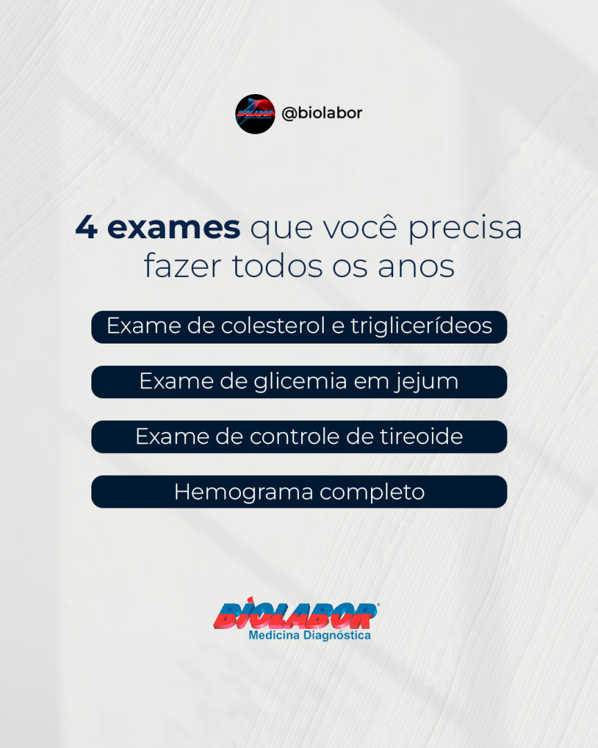 4 exames que você precisa fazer todos os anos - Biolabor